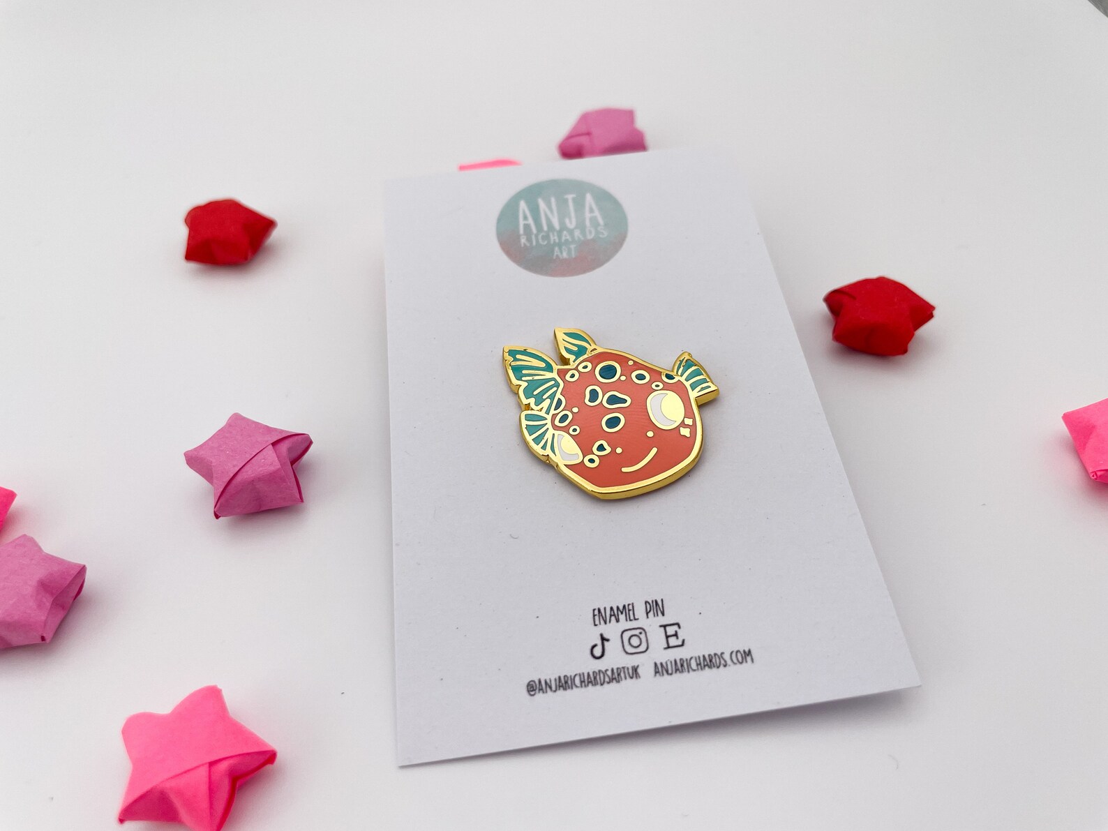 Puffer Fish Pin Marine Pin Under the Sea Enamel Pin Cute - Etsy