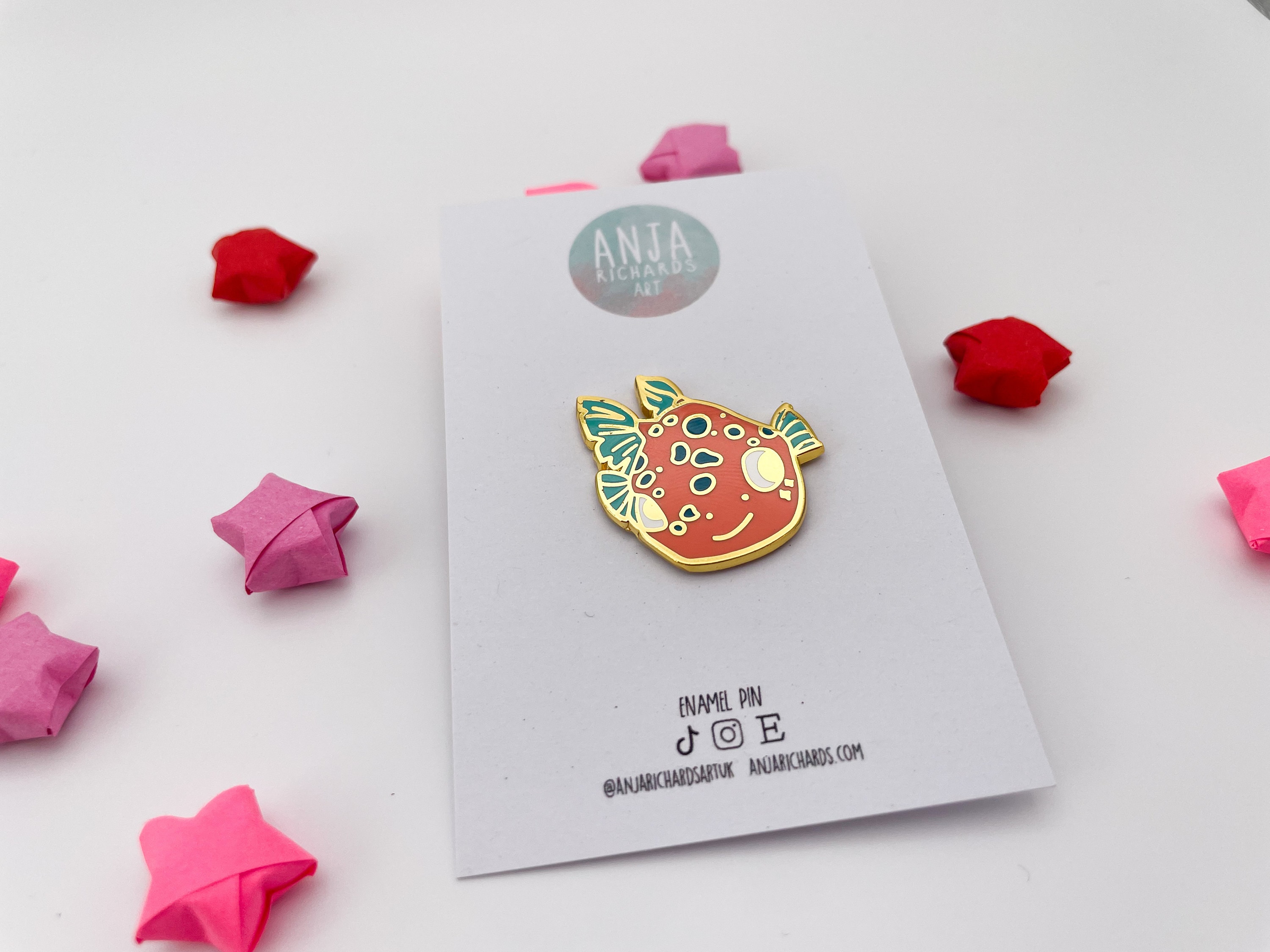Puffer Fish Pin Marine Pin Under the Sea Enamel Pin Cute - Etsy