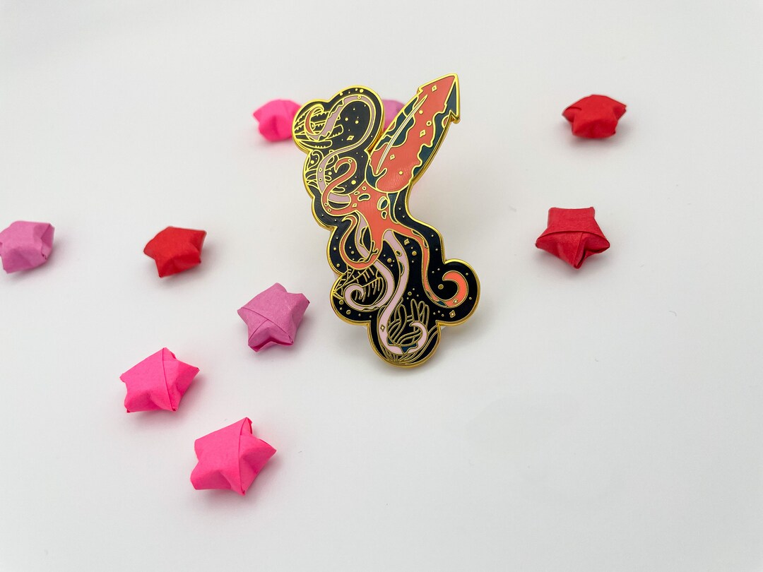 Squid Pin - Marine Pin - Under the Sea Enamel Pin - Cute Pin - by ...
