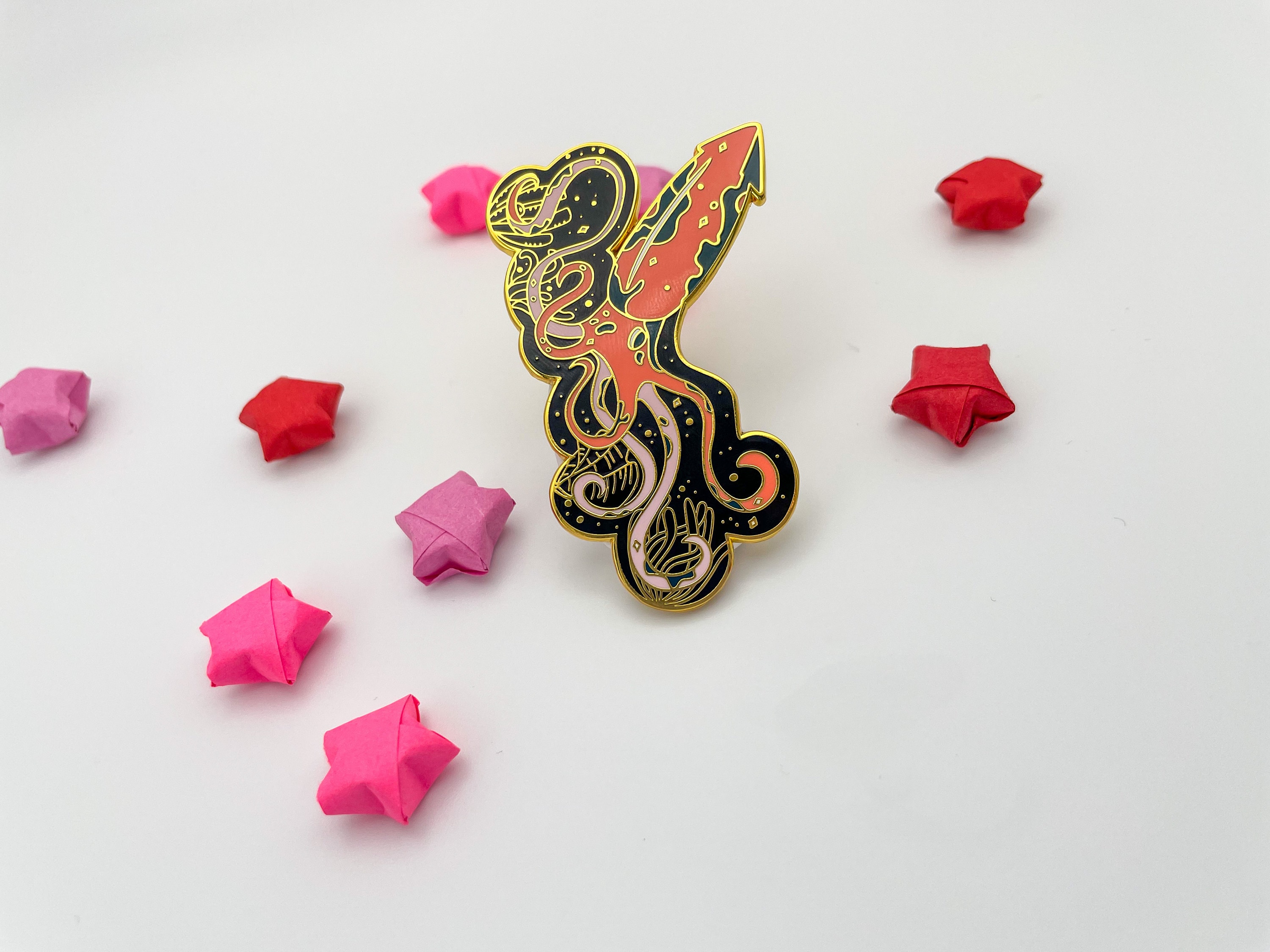 Squid Pin Marine Pin Under the Sea Enamel Pin Cute Pin - Etsy