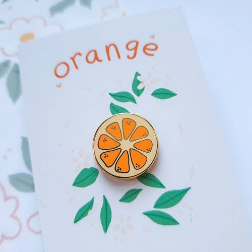 Orange Enamel Pin - Etsy