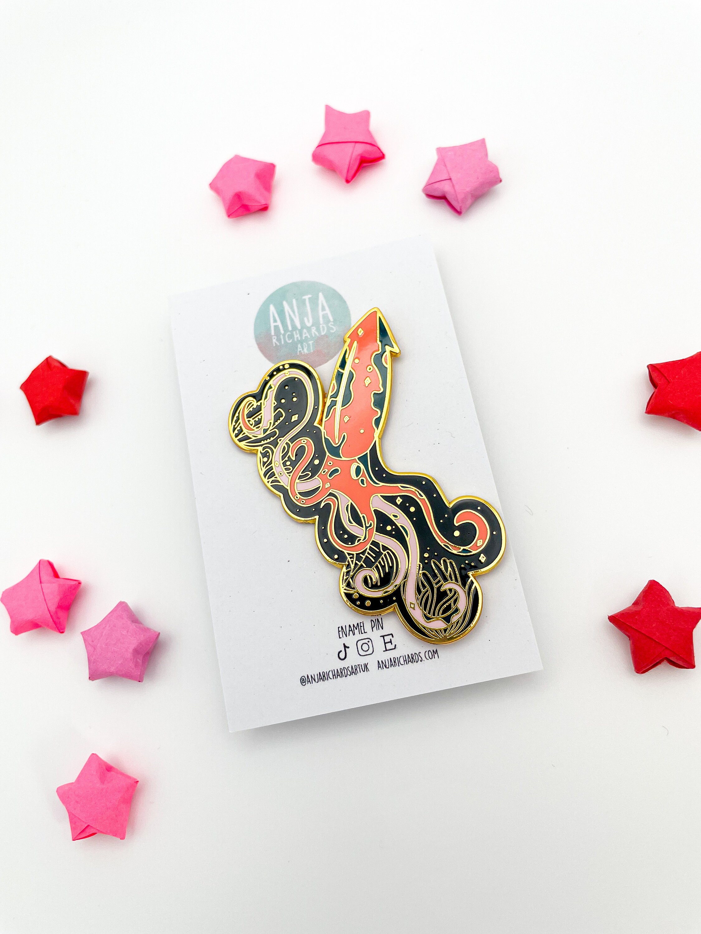 Squid Pin Marine Pin Under the Sea Enamel Pin Cute Pin - Etsy