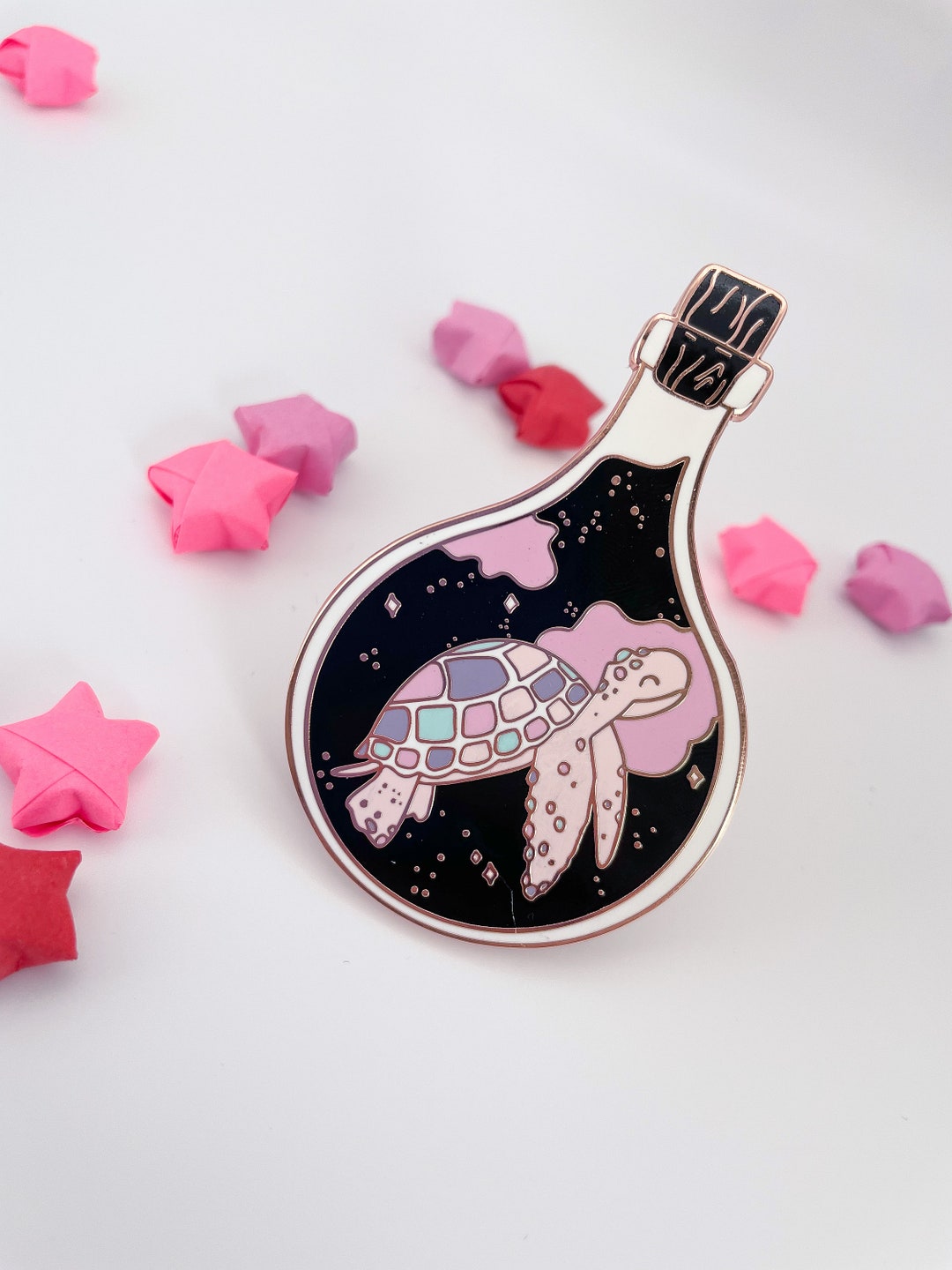 Turtle Pin - Bottle Pin - Under the Sea Enamel Pin - Cute Pin - by ...