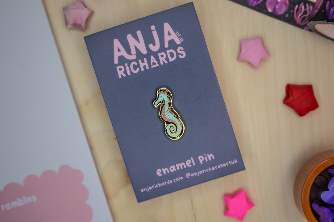 Under the Sea Enamel Pin - Seahorse Pin - Purple - Blue - by ...