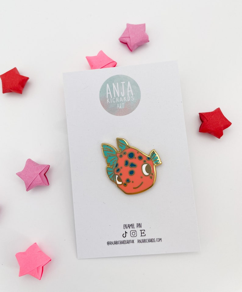 Puffer Fish Pin Marine Pin Under the Sea Enamel Pin Cute - Etsy