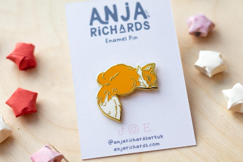 Fox Enamel Pin – Gold Plated Woodland Animal Badge - by ...
