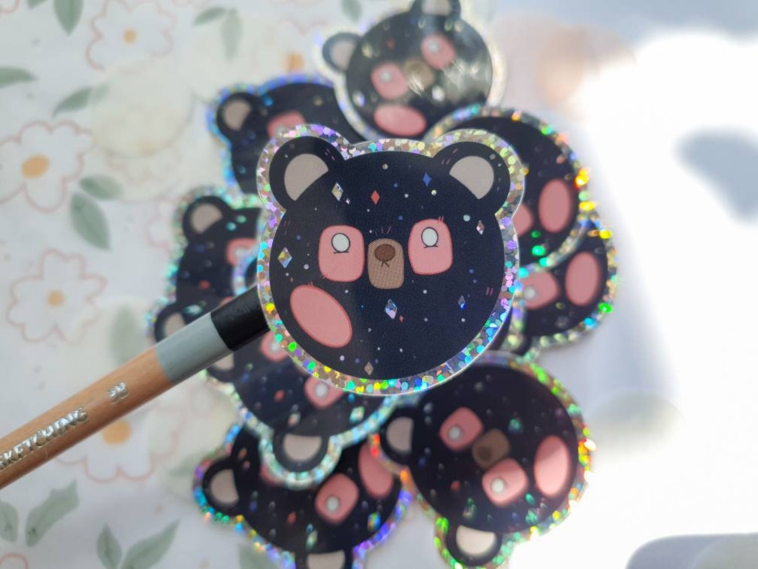 Space Bear Glitter Sticker Sticker Cute Decoration Bullet Journal Gift ...