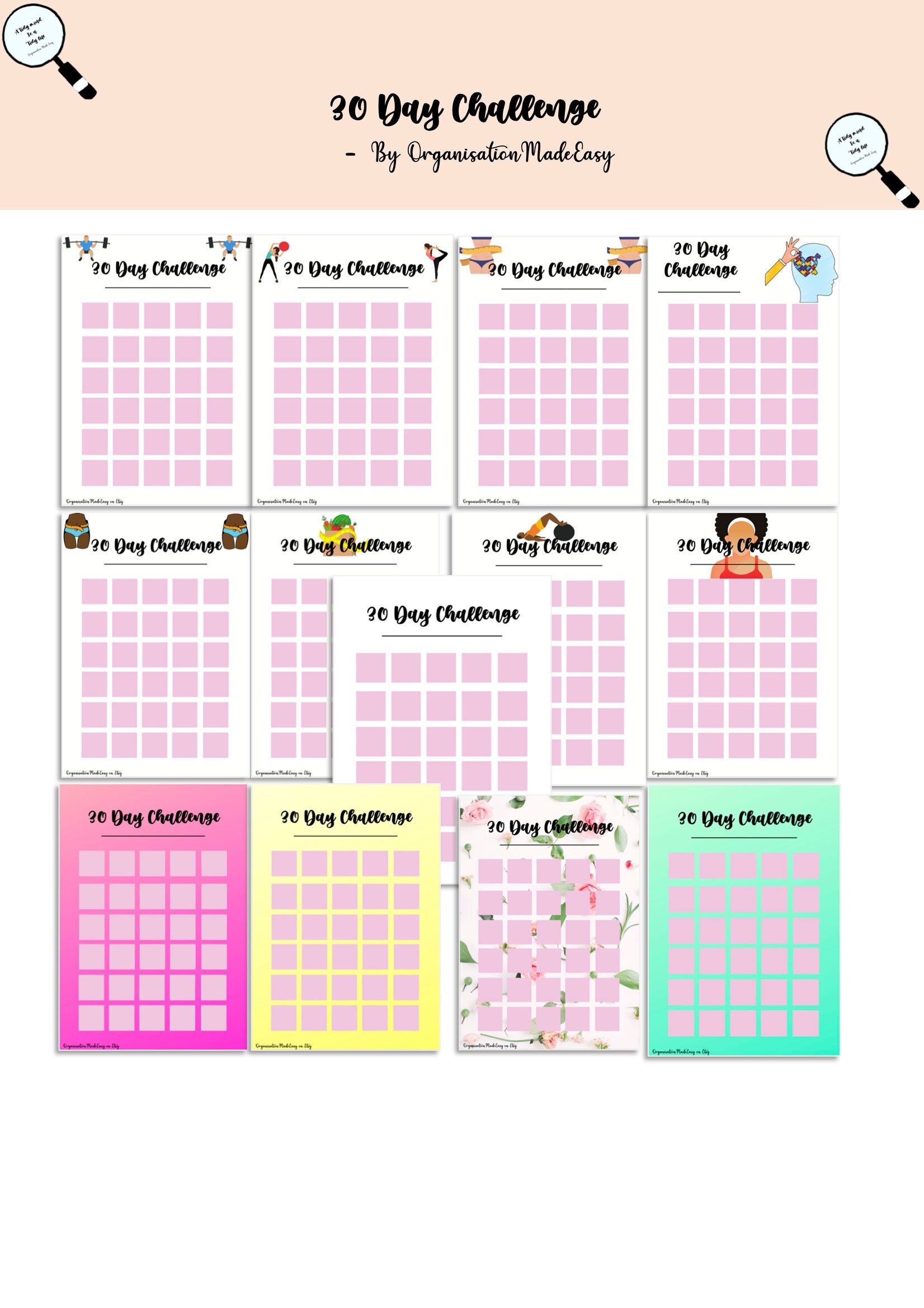 30 Day Challenge | Templates | Digital | Printable - Etsy
