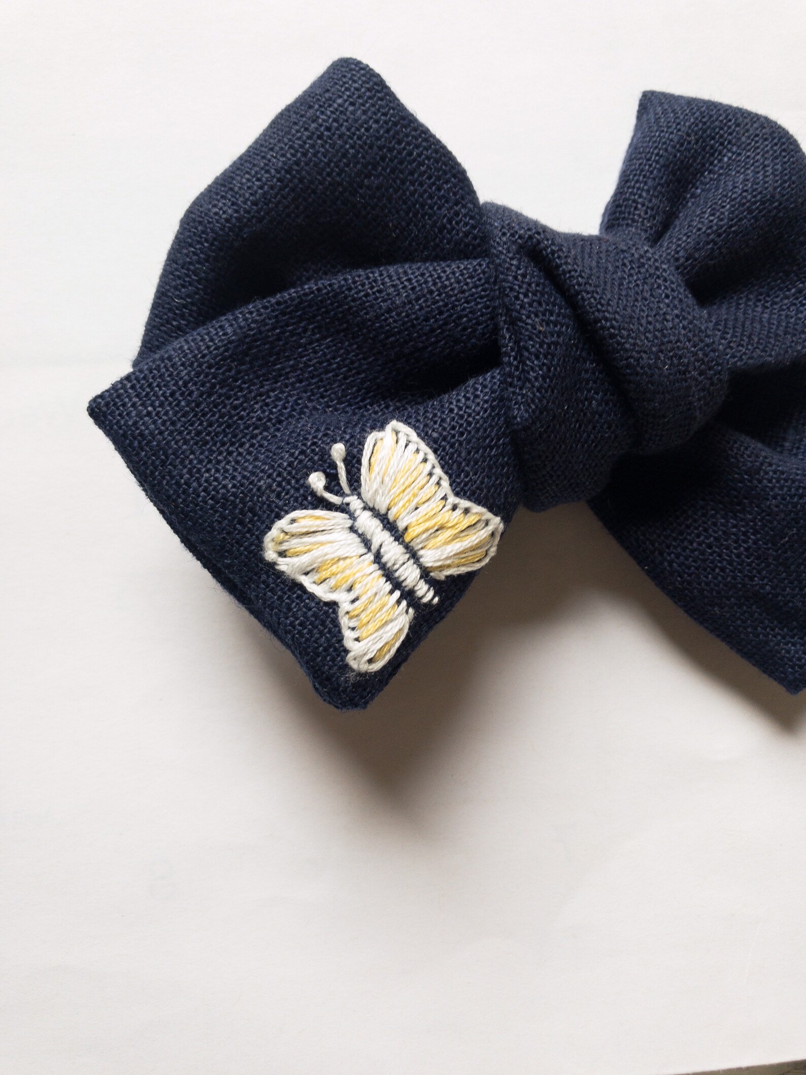 Hand Embroidered Bow Blue Bow Baby Bow Girl Bow Bows - Etsy