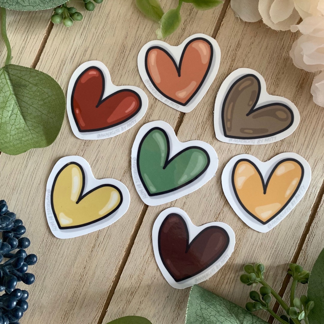 Fall Heart Sticker Pack, 7 Count - Etsy