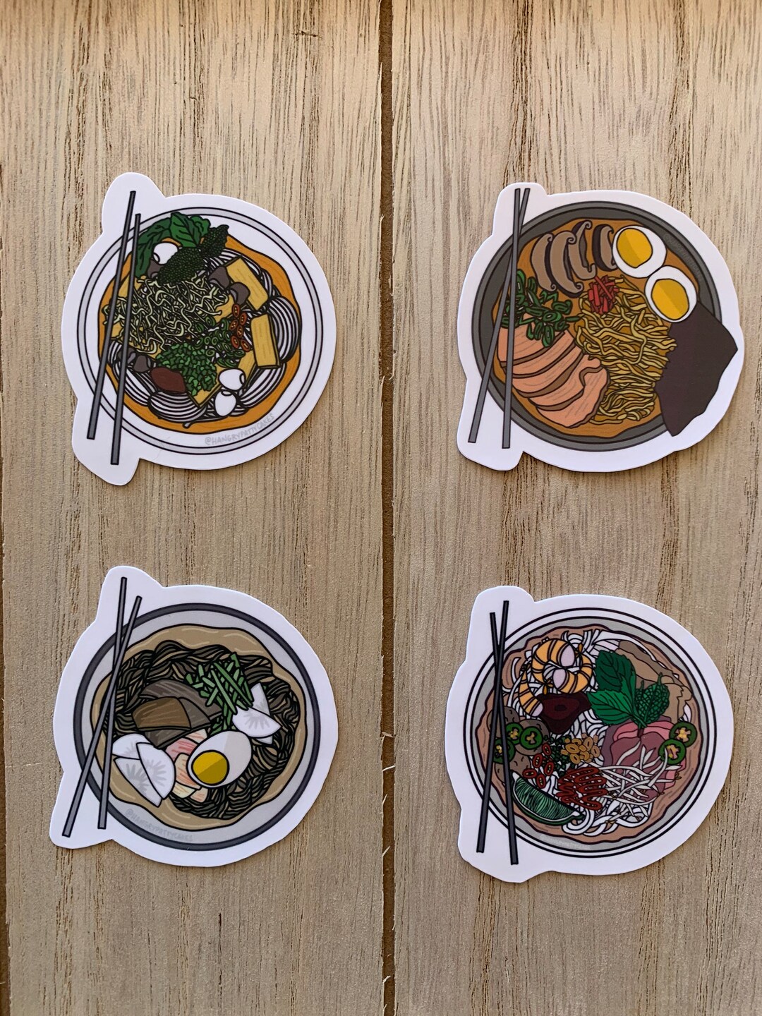 Noodle Stickers, 4-pack - Etsy
