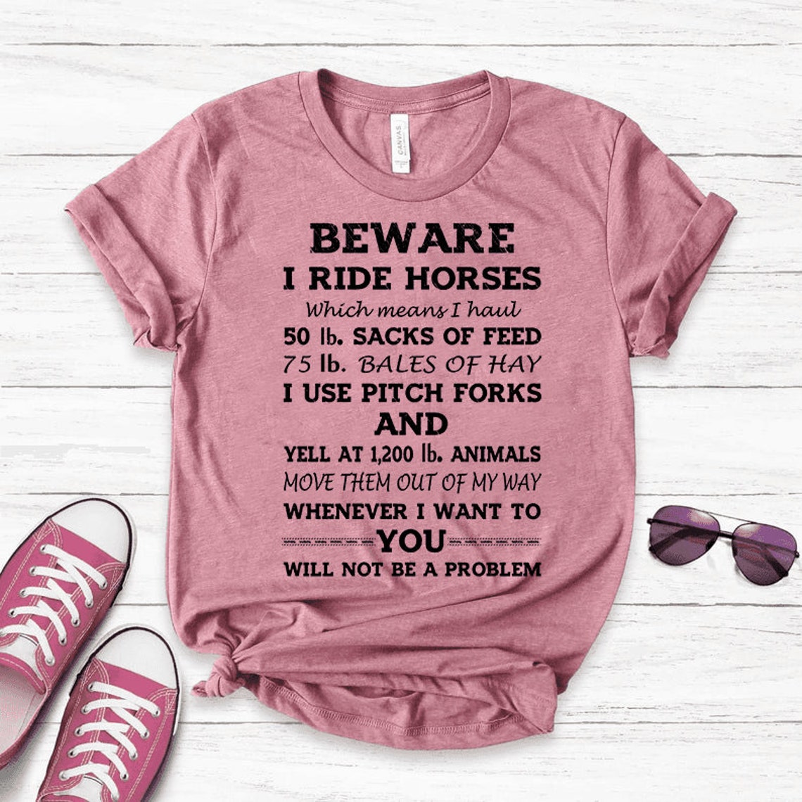 Beware I ride Horses ShirtHorse Gifts For Women Horse Shirts | Etsy