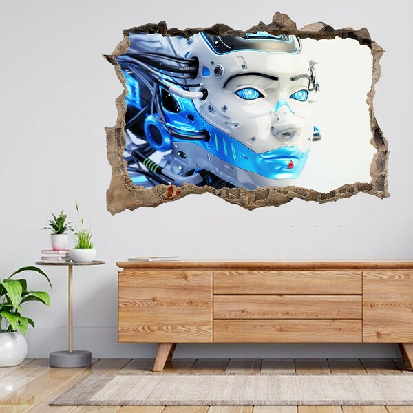 Robot Wall Decal - Etsy UK