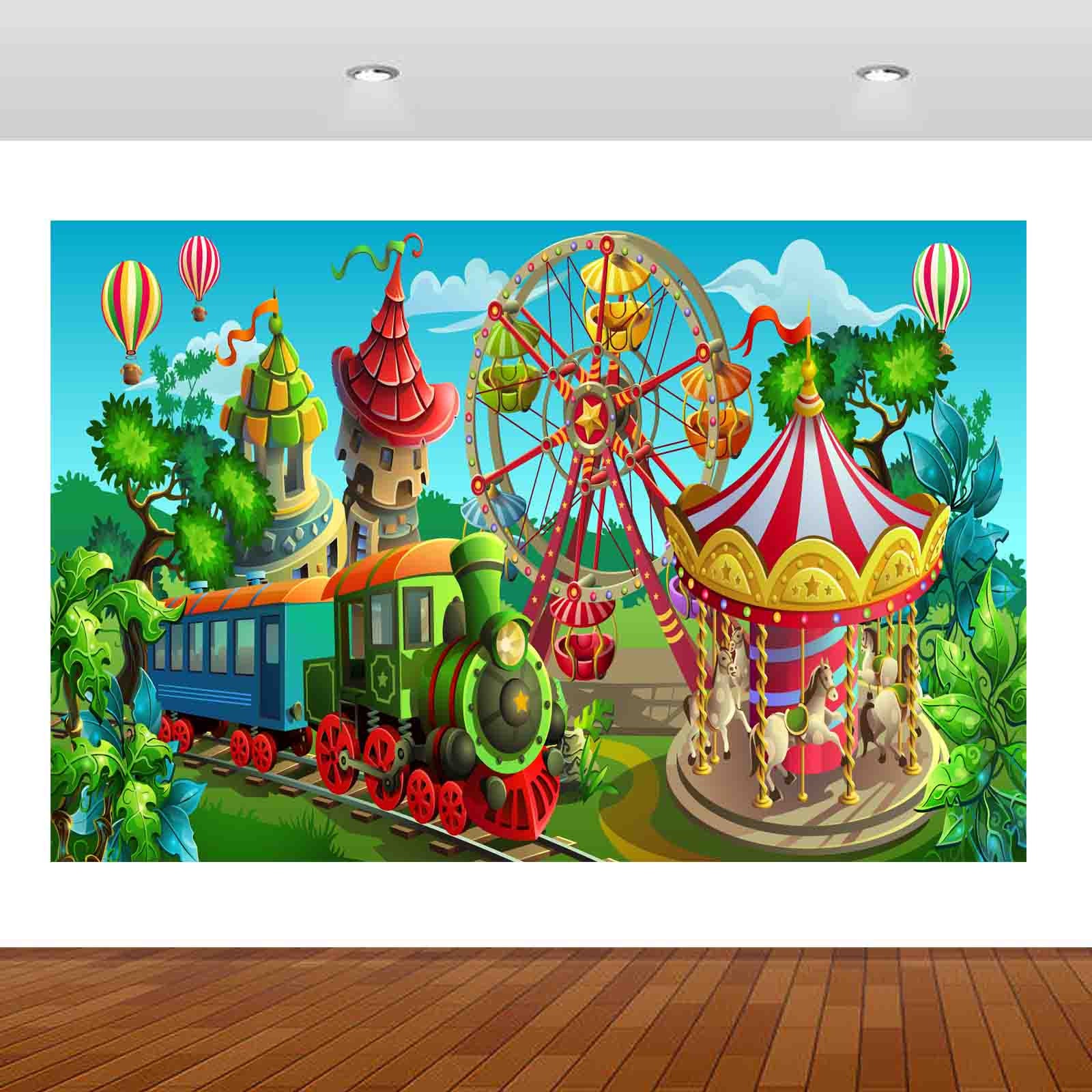 Nursery Kids Play Area Train Rides Park 3D Vinyl Sticker - Etsy