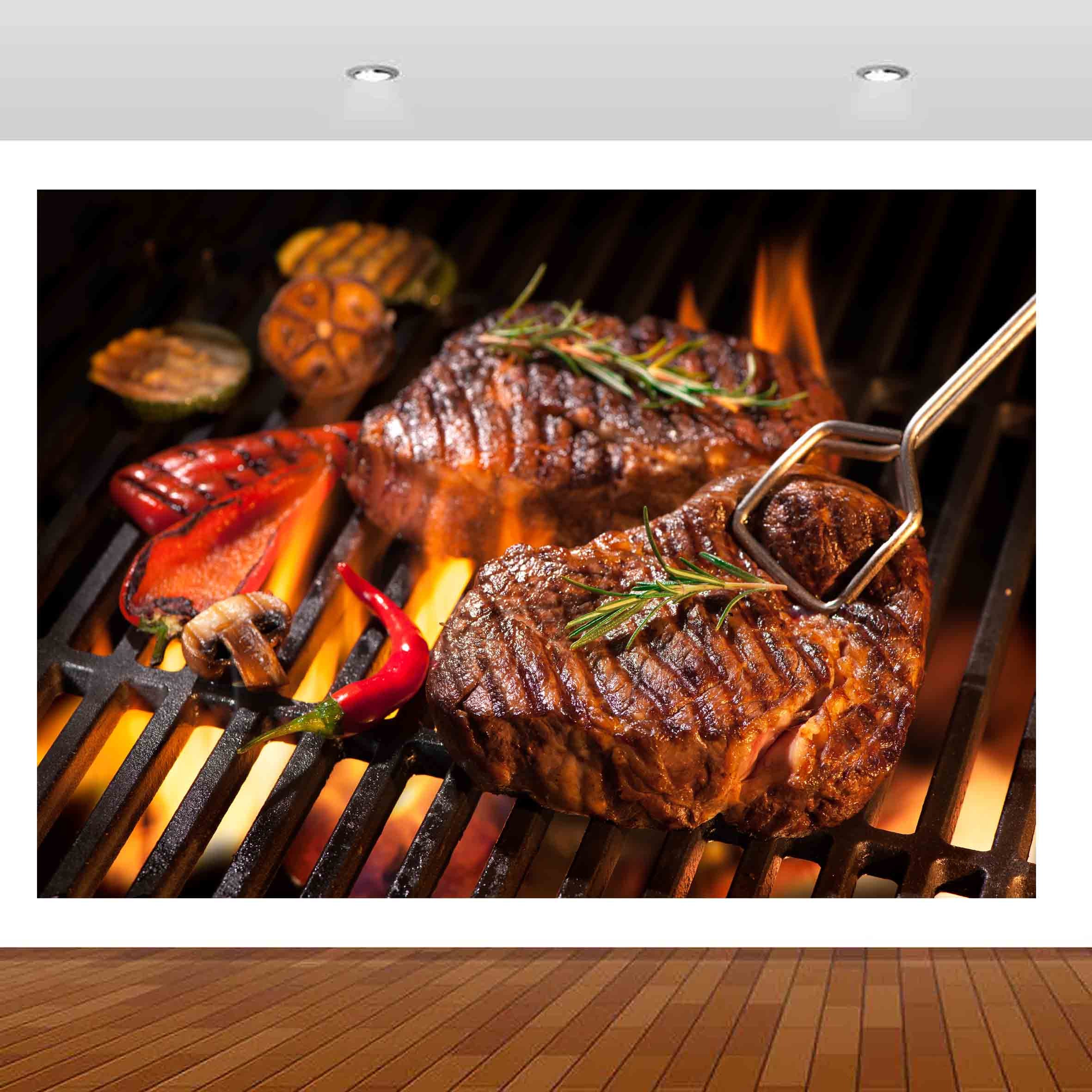 Cafe Shop Display Restaurant Stake Grill House Vinyl Sticker Poster ...