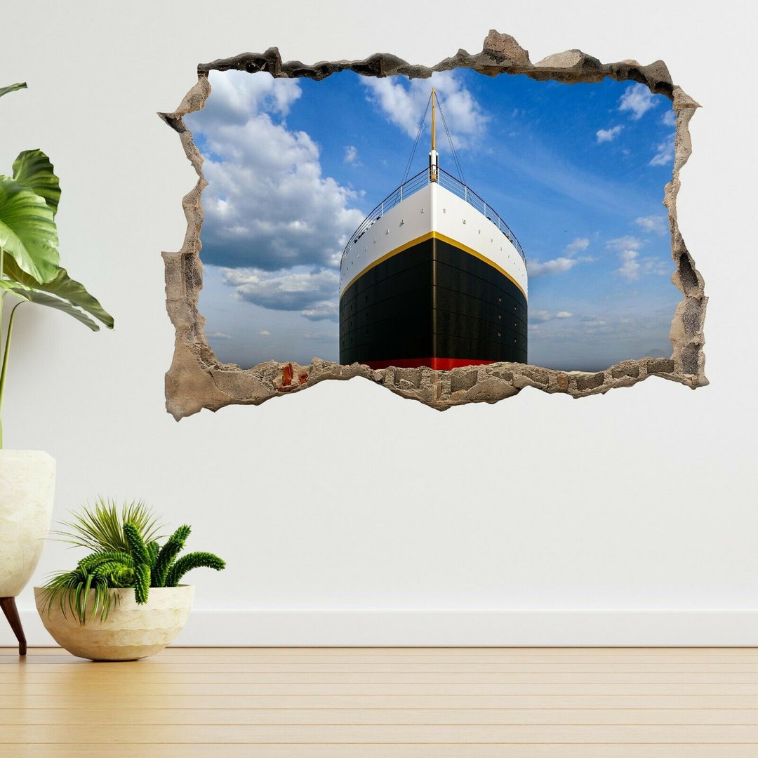 Titanic Ship Computer 3D Render Smashed View Wall Sticker Poster Decal ...