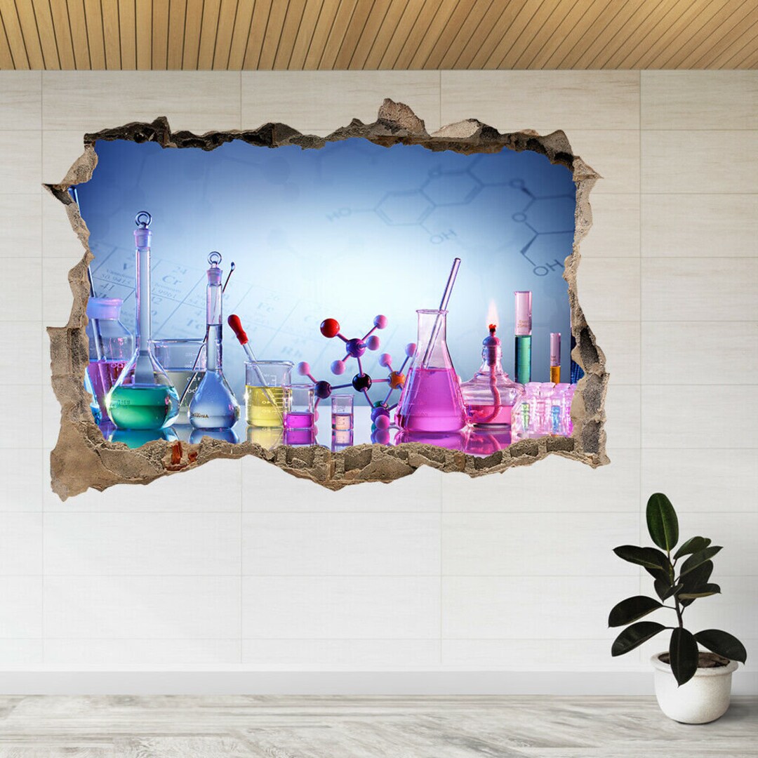 Scientific Chemical Formula 3d Smashed View Wall Sticker Poster Decal ...