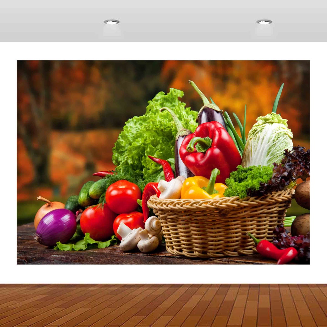 Fruit Veg Vegetable Shop Organic Farm Display Vinyl Sticker Poster ...