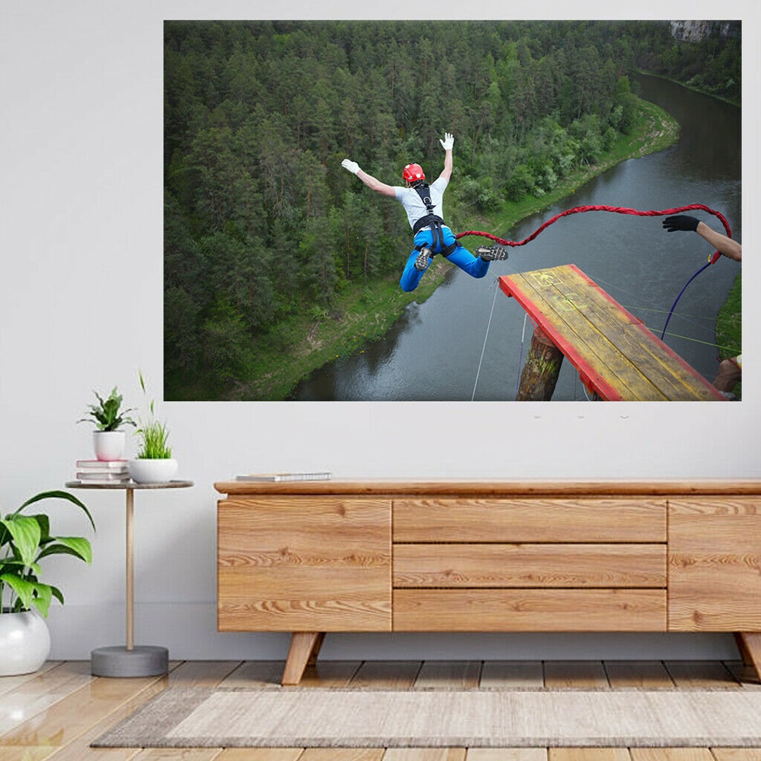 Extreme Sportsman Bungee Jumping 3d View Wall Sticker Poster Decal A892 ...