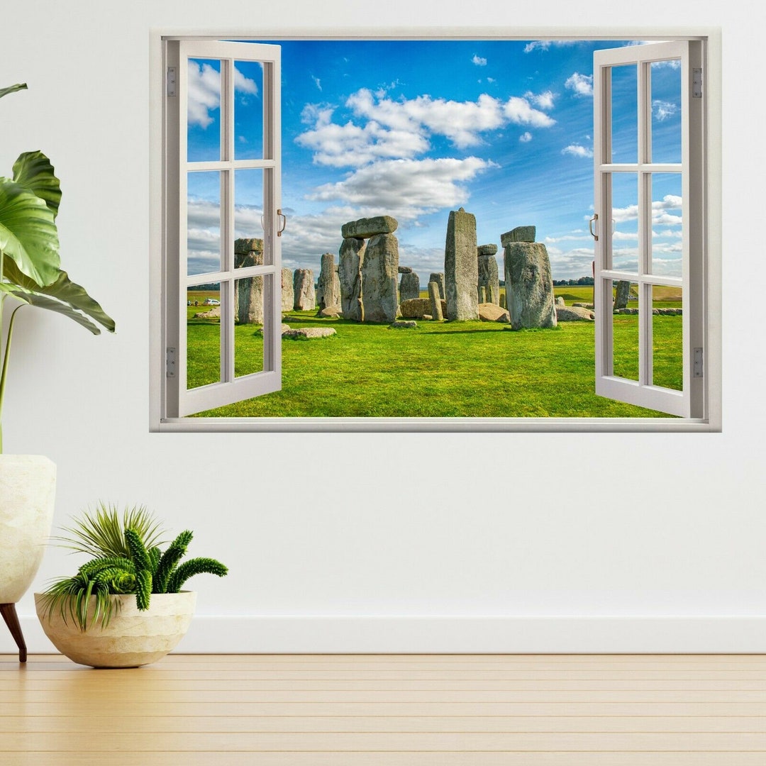 Stonehenge With Blue Sky 3d Window View Wall Sticker Poster Decal A617 ...