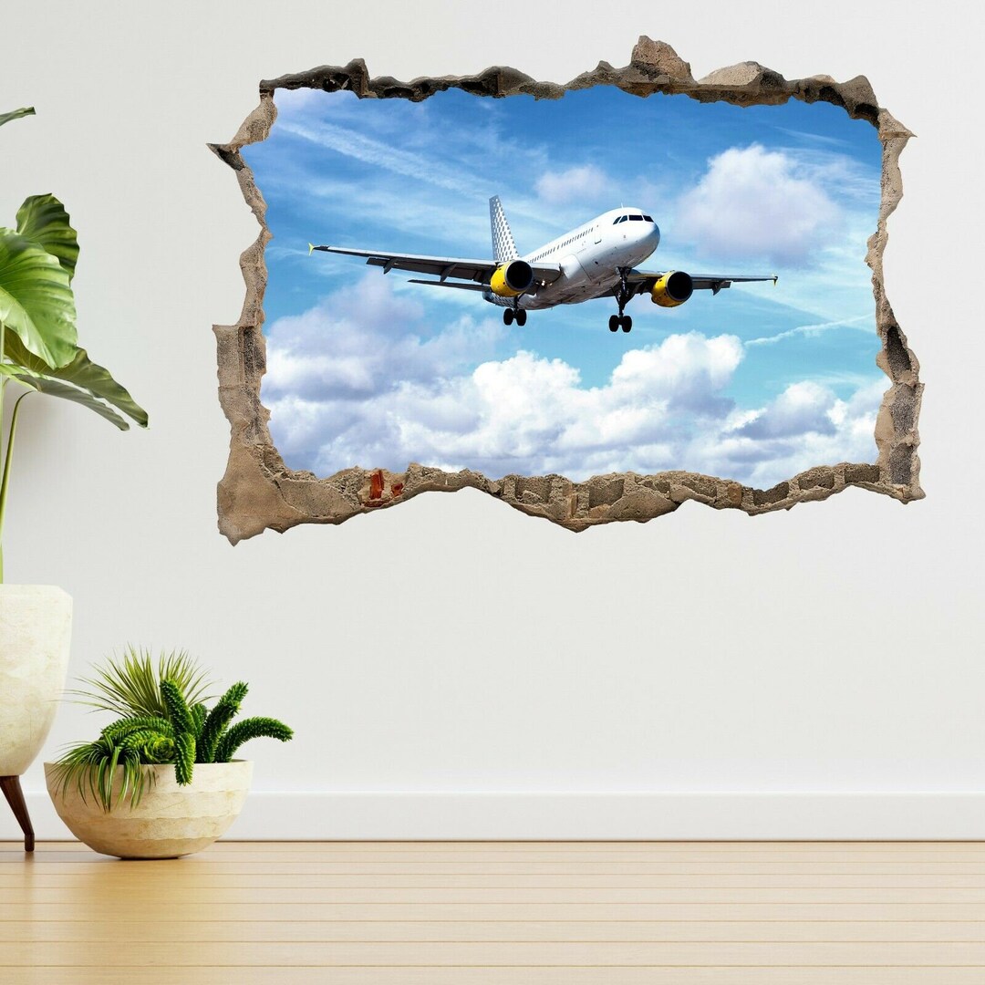 Boeing Airbus Airplane Air Craft 3d Smashed View Wall Sticker Poster ...