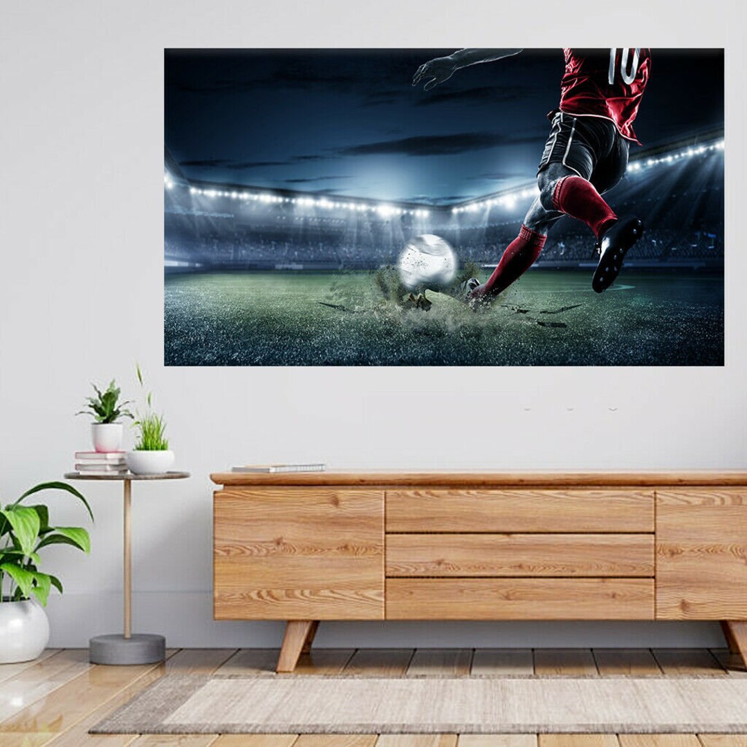Player Shooting Football Stadium 3d View Wall Sticker Poster Decal A196 ...