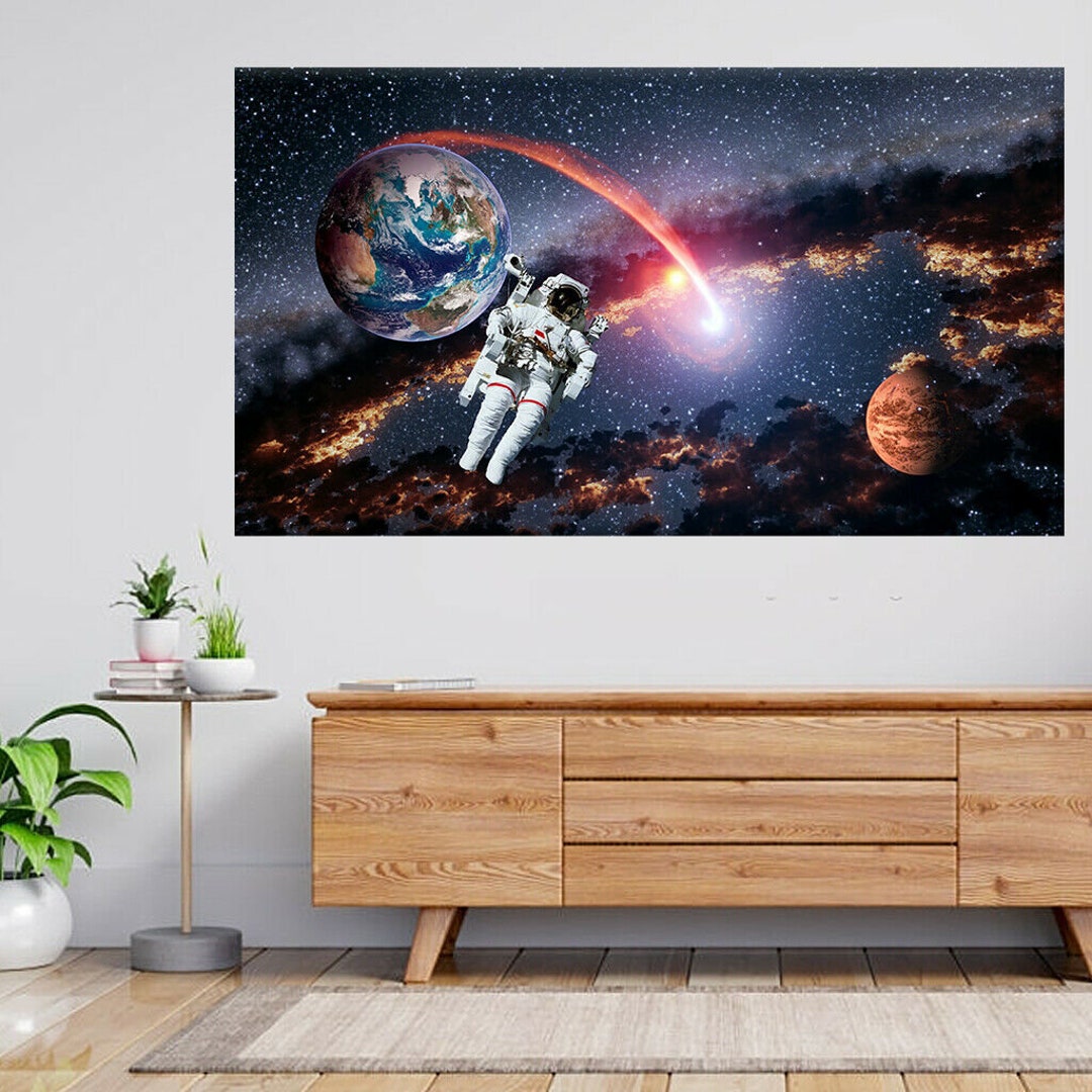 Astronaut Earth & Mars Spaceman 3d View Wall Sticker Poster Decal A769 ...
