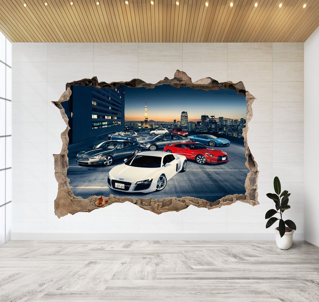 Super Sports Car Racing 3D Vinyl Poster Decal Removable Adhesive ...