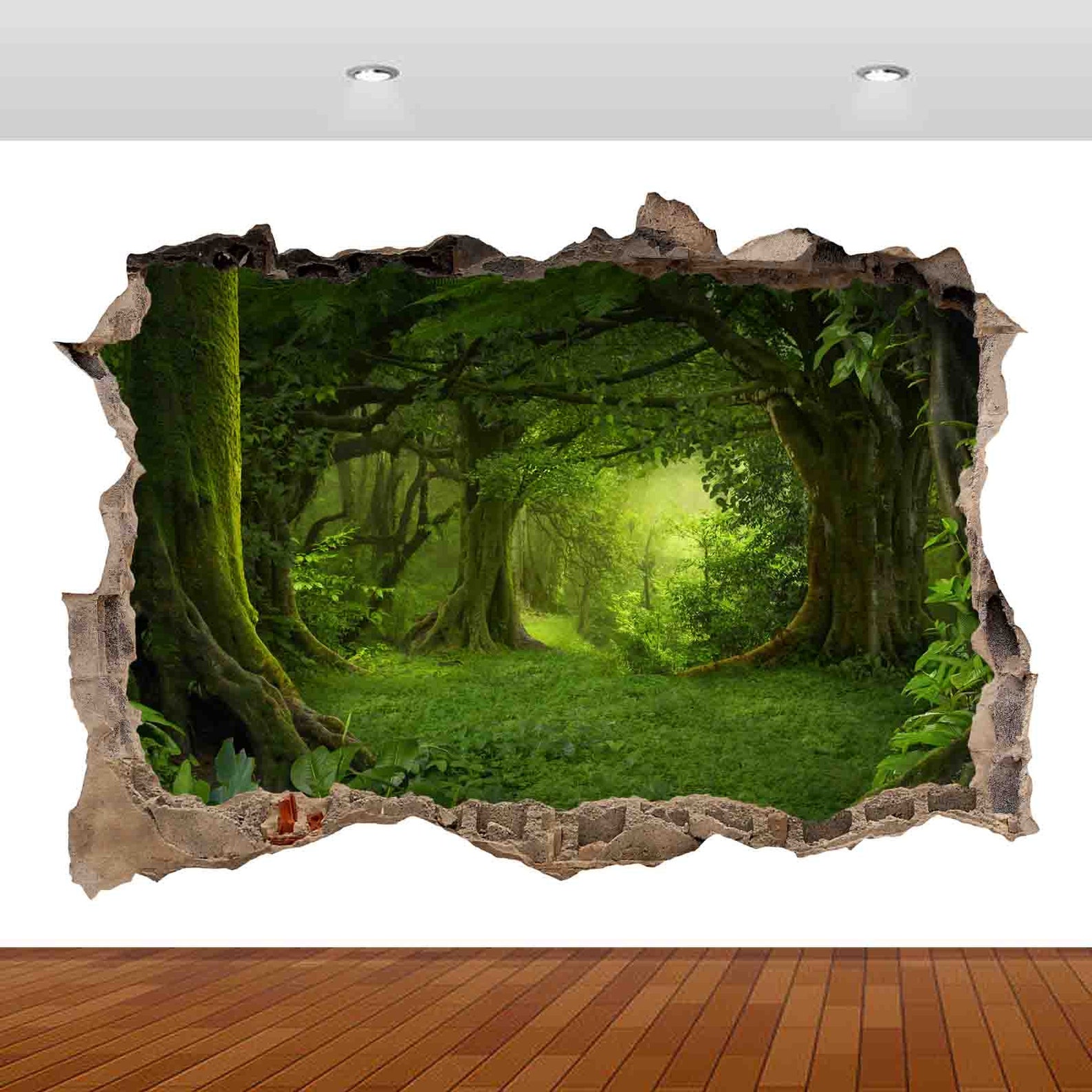 Nature Rain Forest Trees Jungle 3D Vinyl Sticker Poster Decal Mural ...