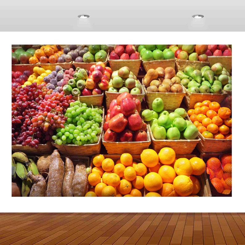 Fruit Veg Vegetable Shop Organic Display Vinyl Sticker Poster Decal ...