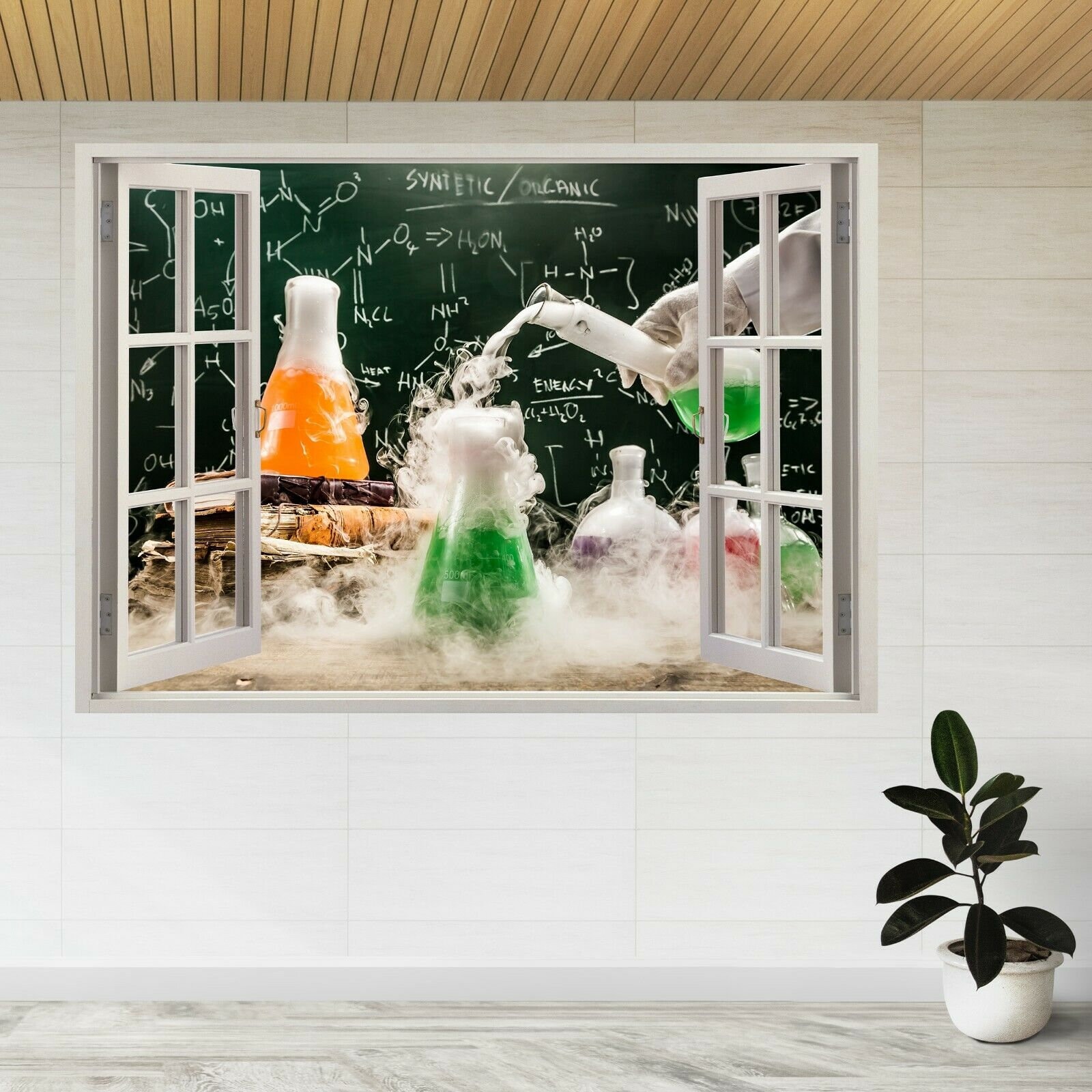 Chemical Formula in Laboratory 3d Window View Wall Sticker - Etsy
