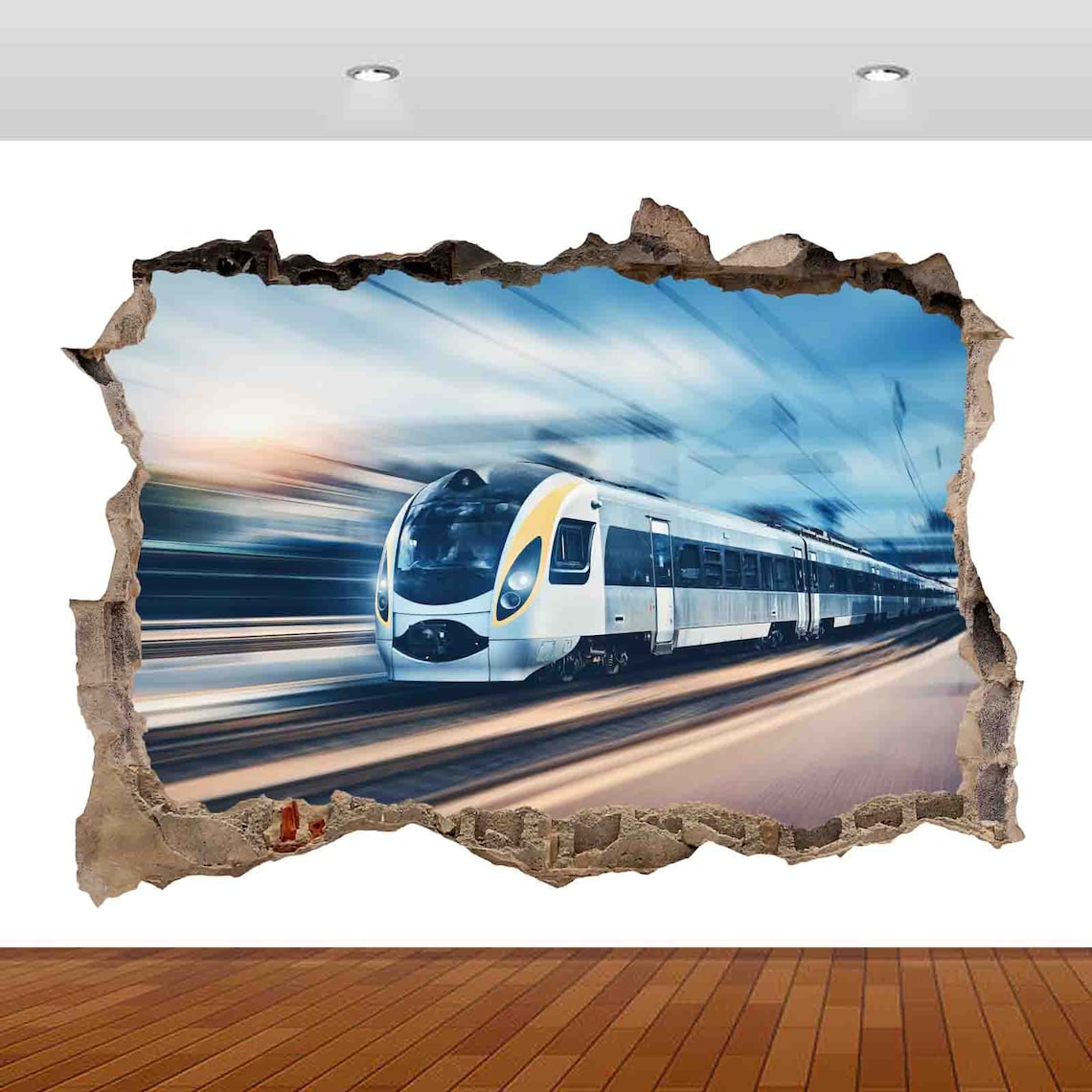 High Speed Train Railway Station Europe 3D Vinyl Sticker - Etsy