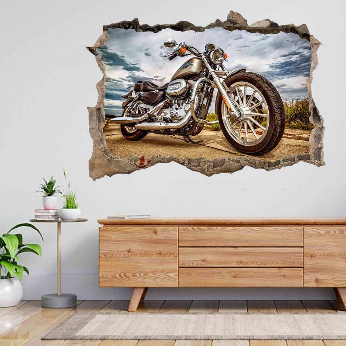 Harley-davidson Sportster Bike 3d Smashed View Wall Sticker | Etsy