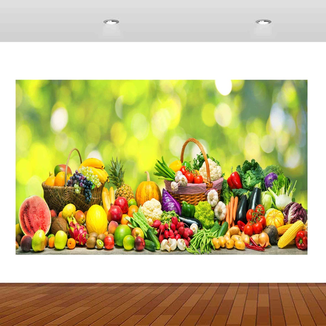 Fruit Veg Vegetable Shop Organic Farm Display Vinyl Sticker Poster ...