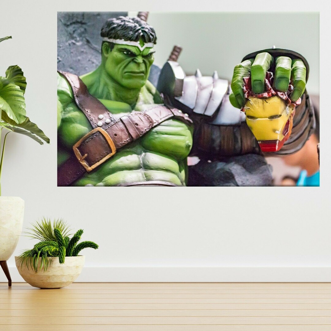 Hulk With Iron Man's Head-helmet 3d View Wall Sticker Poster Decal A73 ...