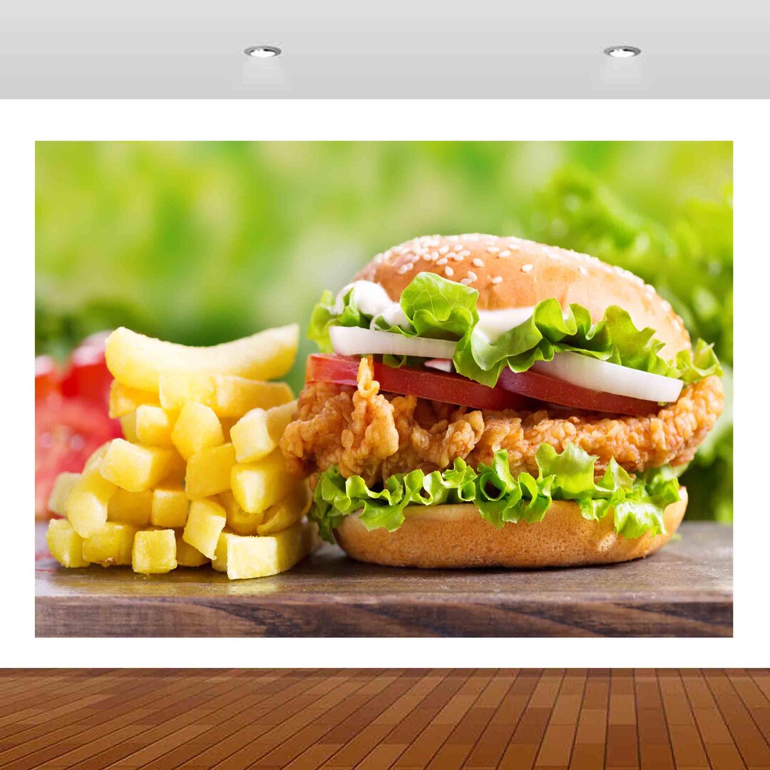 Burger Shop Display Restaurant Stake Grill House Vinyl Sticker Poster ...