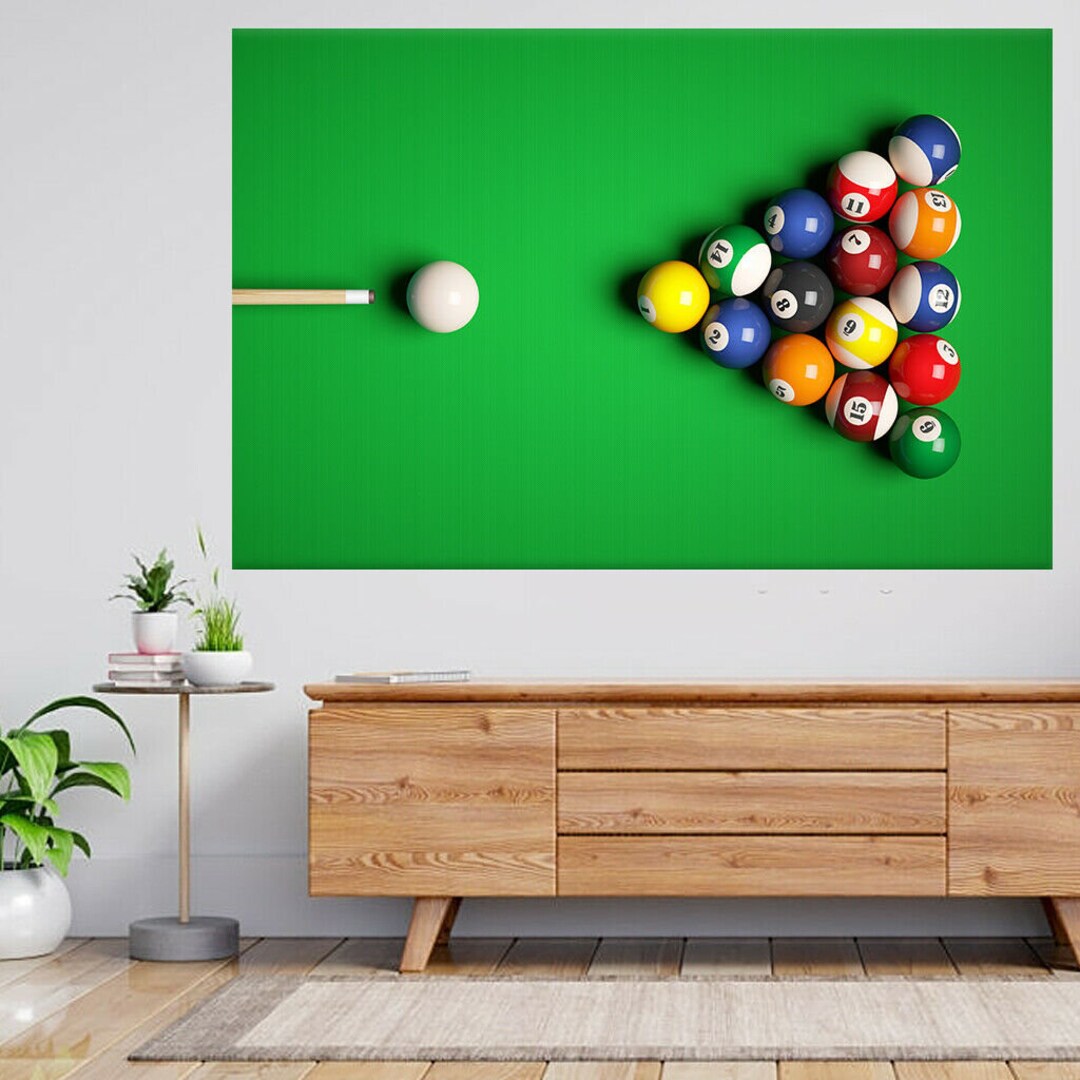 Cue Aim Billiard Snooker Pyramid 3d View Wall Sticker Poster Decal A643 ...