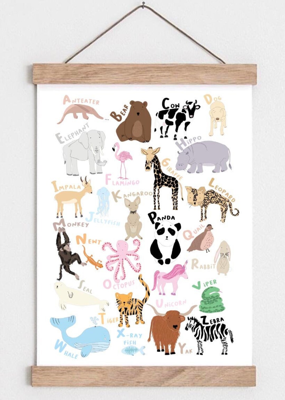 A3 Animal Alphabet Poster for Children. Fun Way to Learn Your ABC. A3 ...