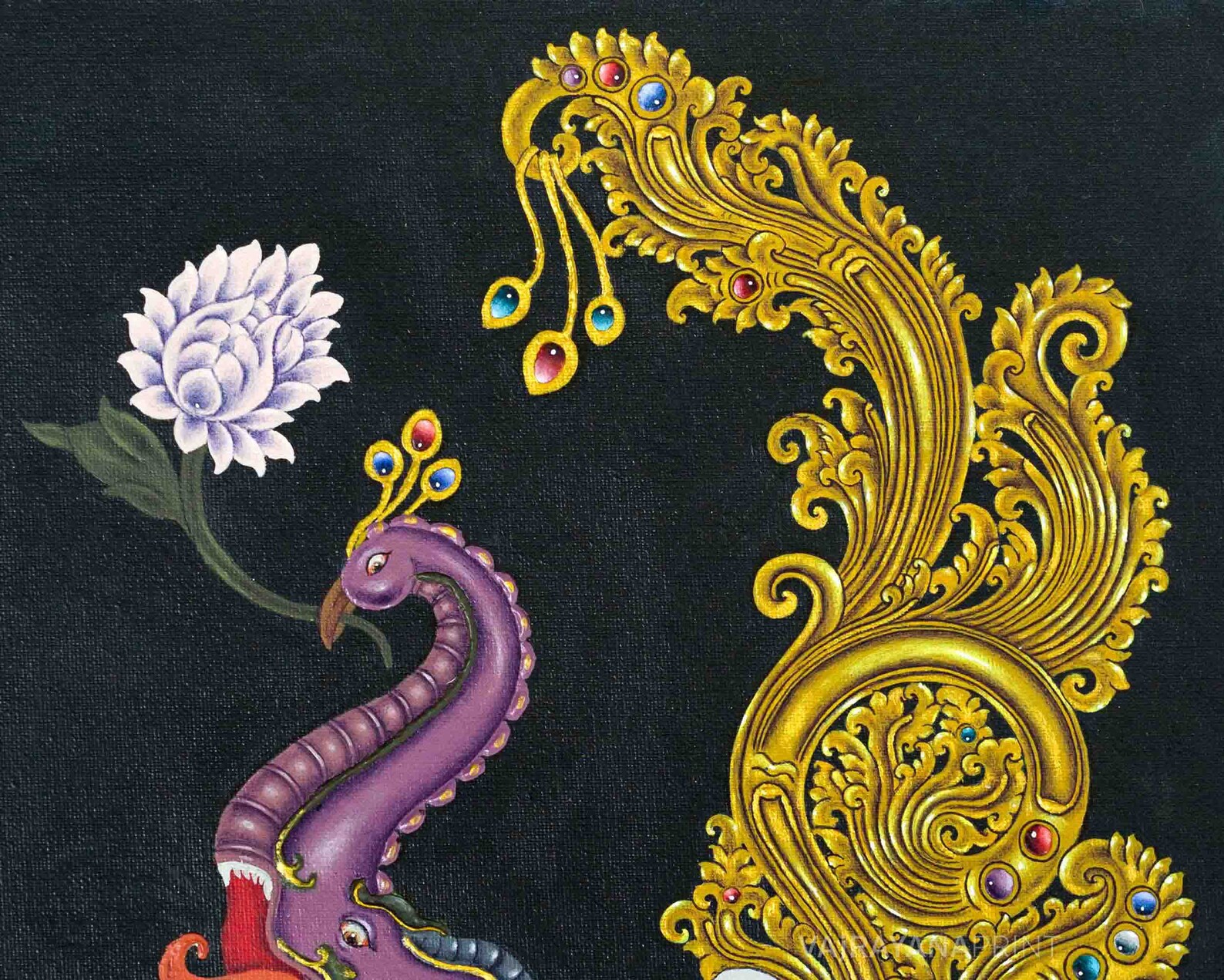 Traditional Hiti Manga or Makara Thangka Print Tibetan Thangka for ...