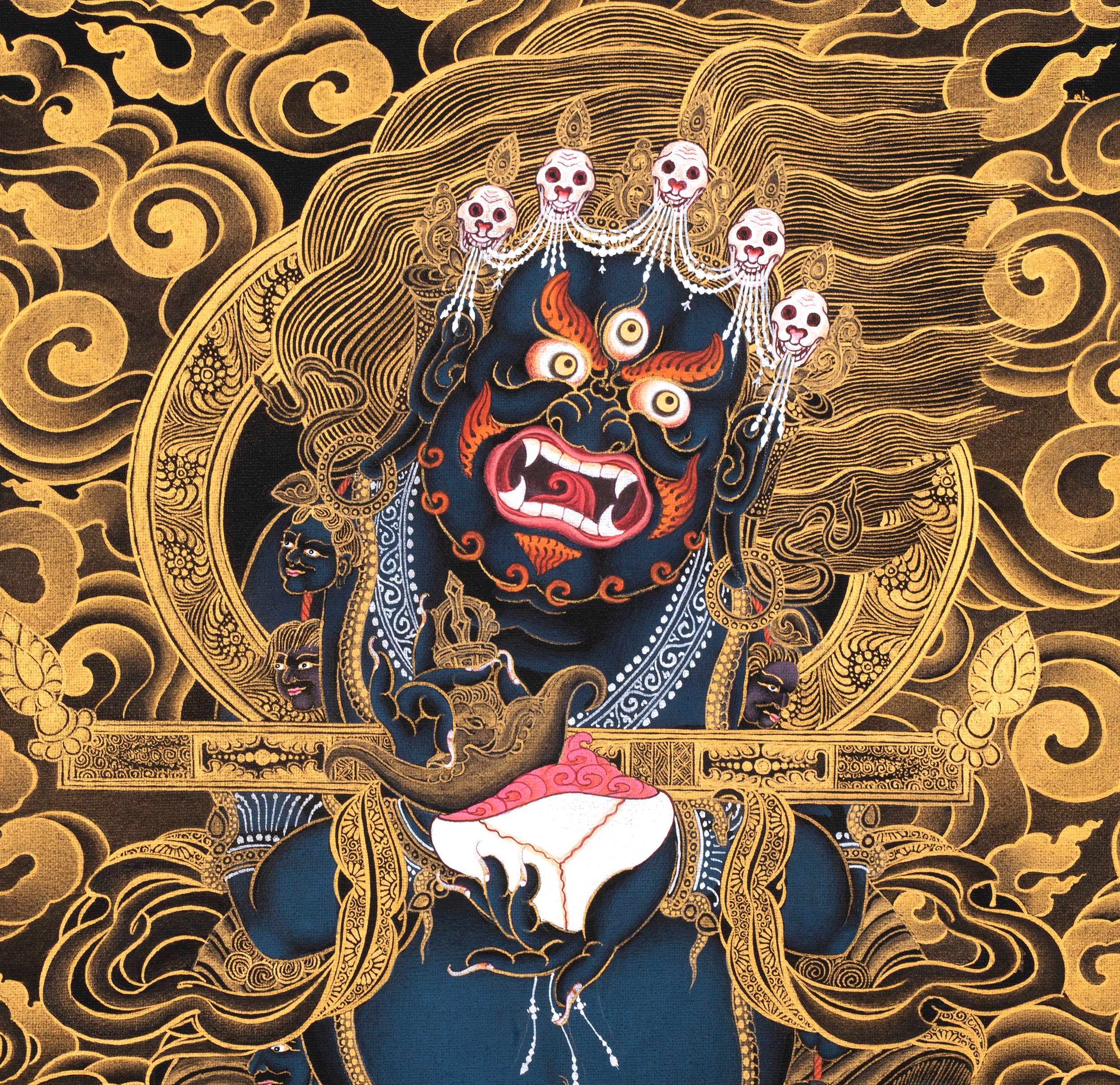 Sakya Mahakala Thangka Tibetan Thangka Painting Mahakala | Etsy