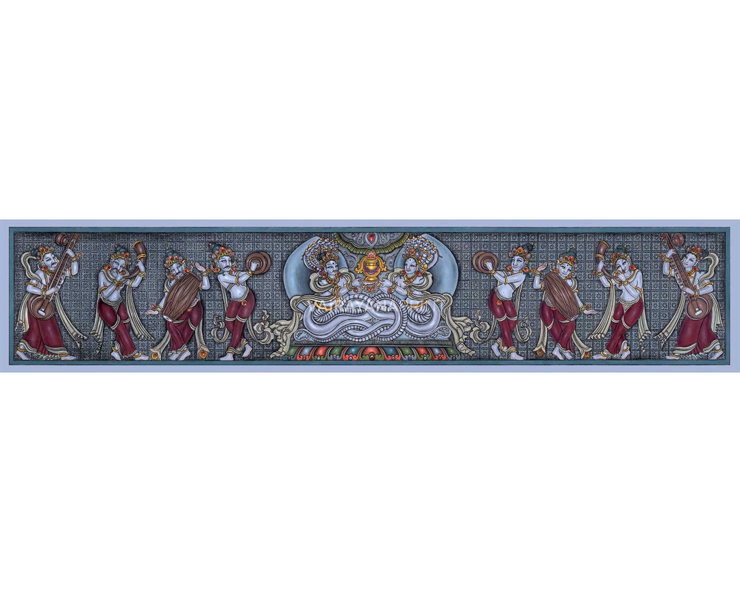 Naga Raj and Naga Rani Traditional Nepali Paubha Print - Etsy