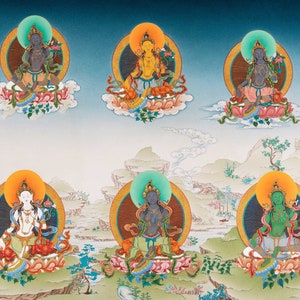 21 Tara Thangka Painting Set of Tara Tibetan Painting Buddhist Wall Art ...