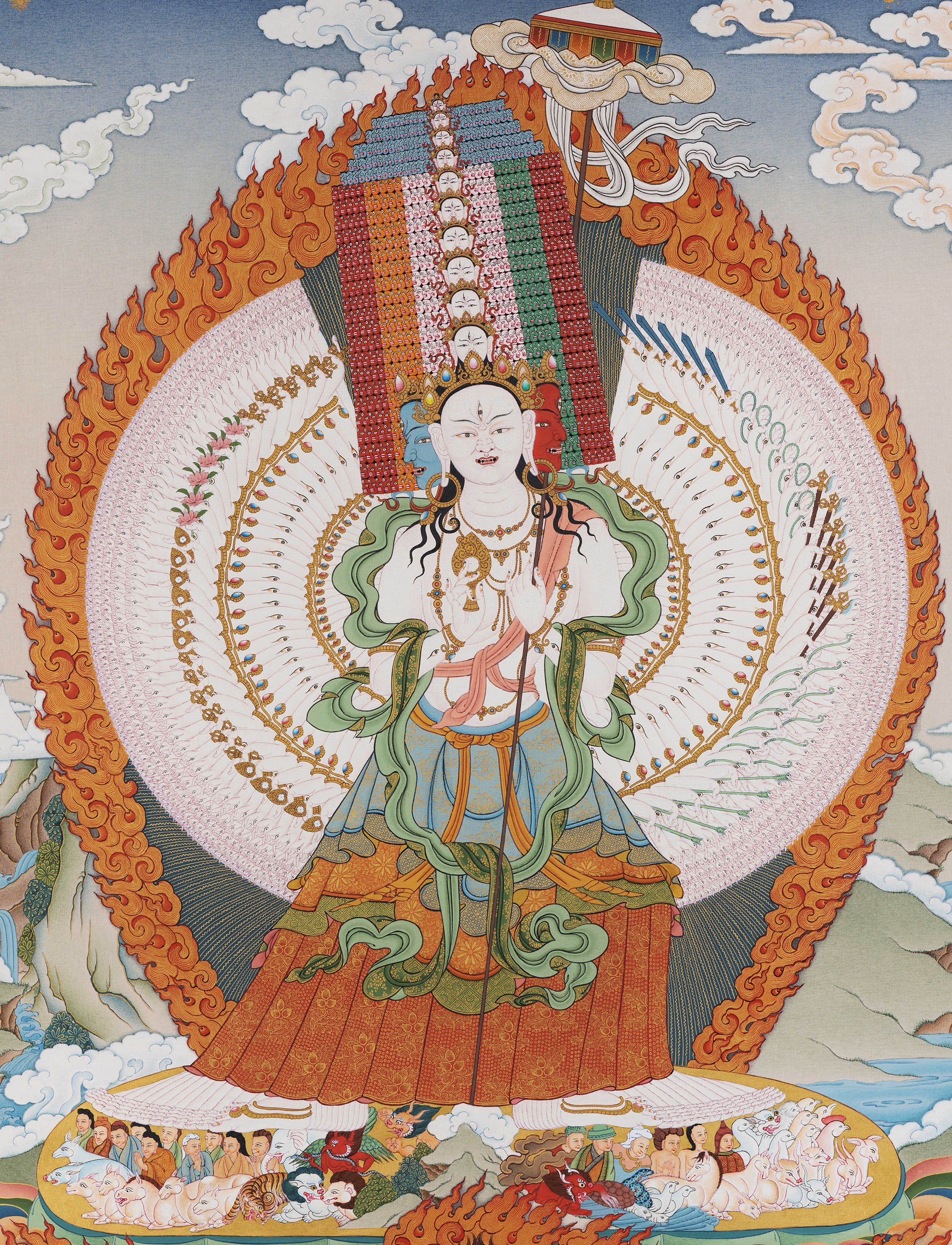 Dukkar Thangka Print the Thousand Fold Form of Sitatapatra - Etsy