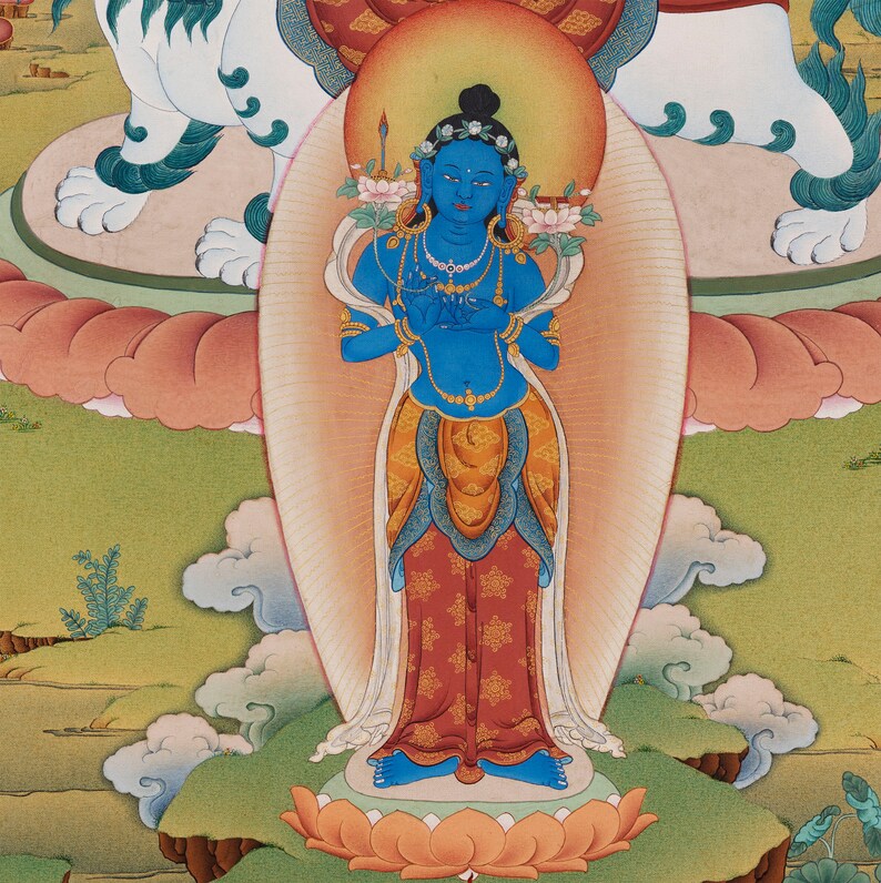 High Quality Red Manjushri Thangka Giclee Canvas Print - Etsy