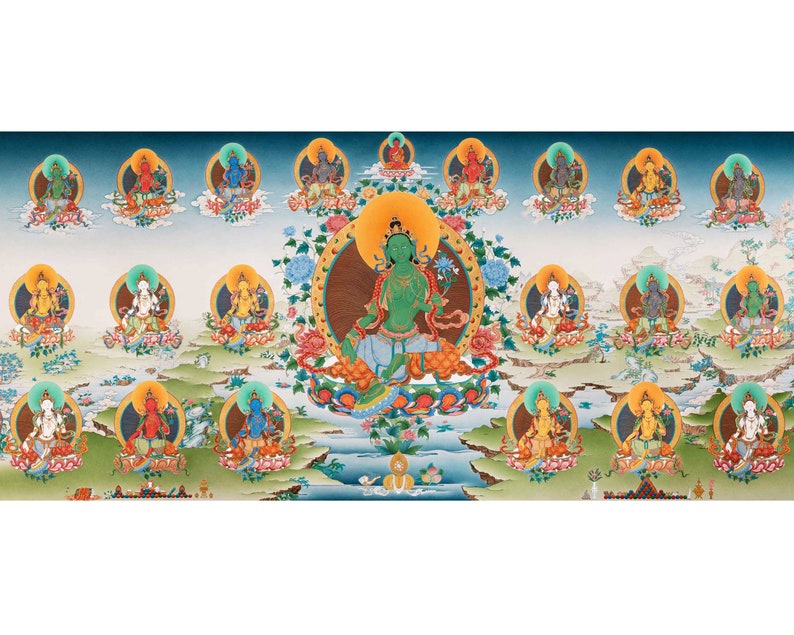 21 Tara Thangka Painting Set of Tara Tibetan Painting - Etsy
