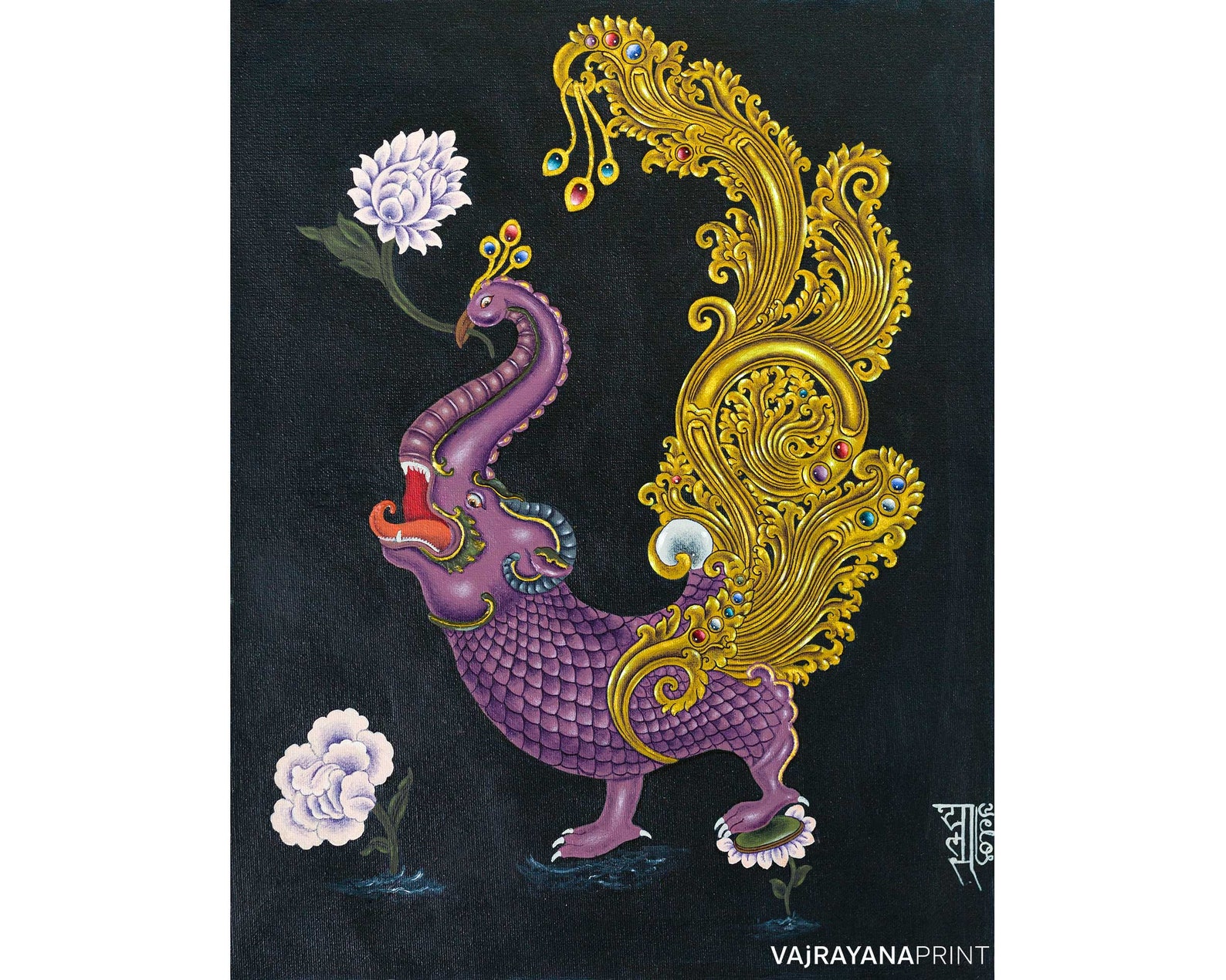 Traditional Hiti Manga or Makara Thangka Print Tibetan - Etsy