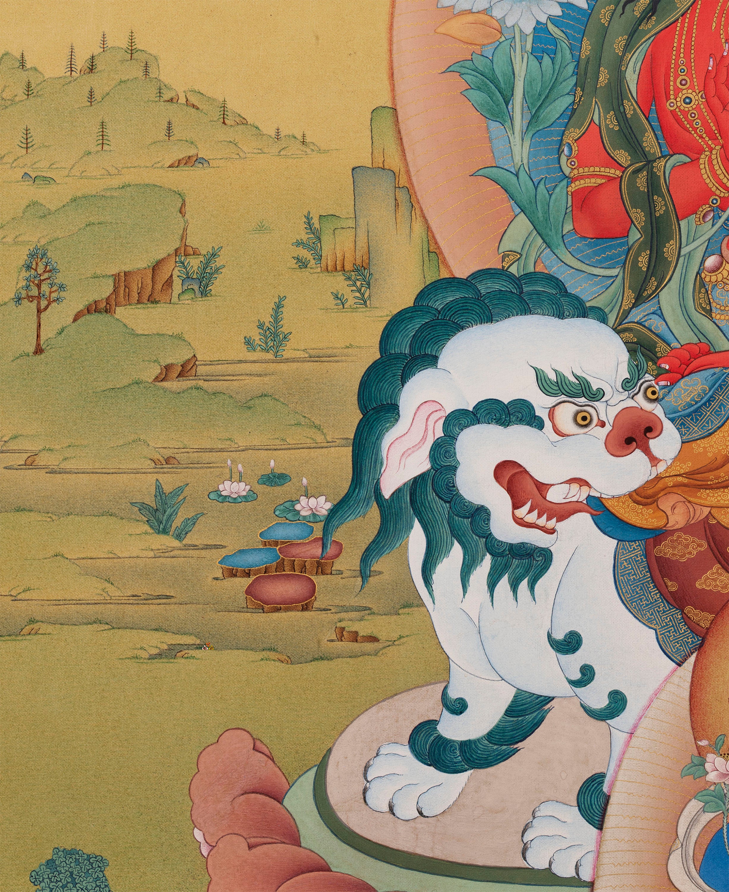 High Quality Red Manjushri Thangka Giclee Canvas Print - Etsy