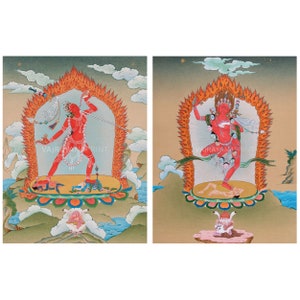 Wrathful Dakini: Vajrayogini & Vajravarahi Thangka Set, High Quality ...