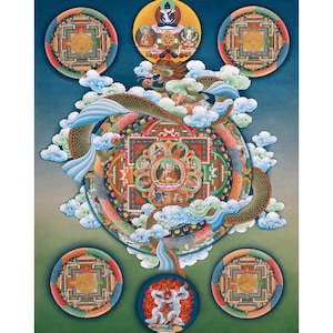 Tibetan Mandala With Guru Rinpoche 8 Manifestations of Padmasambhava ...