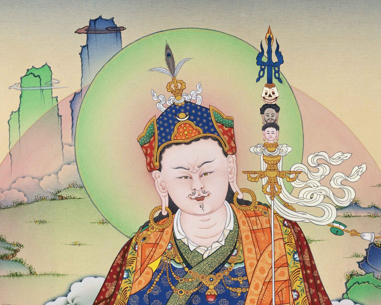 Lotus Born Master Guru Rinpoche Thangka Print Buddhist - Etsy